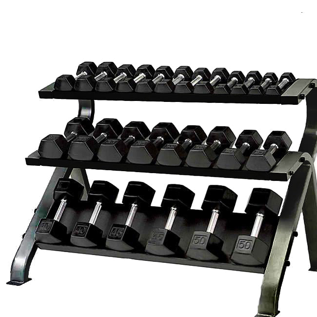 Commercial 3-Tier Hex Dumbbell Rack by Element Fitness – Fitness Depot ...